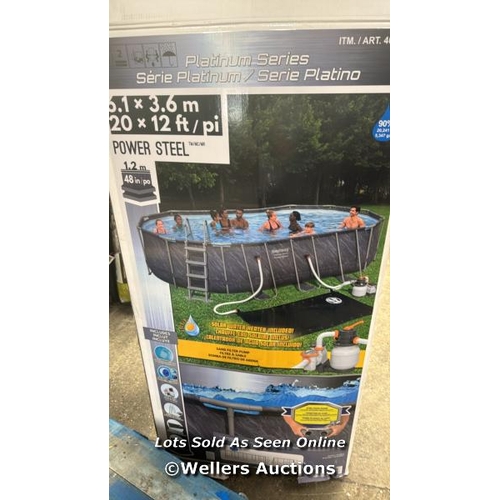 BESTWAY 20FT X 12FT PLATINUM SERIES POWER STEEL OVAL FRAME POOL WITH ...