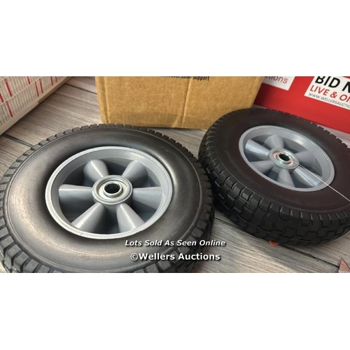 VEVOR SOLID PU RUN-FLAT TIRE WHEEL, 10", 2-PACK, 180 LBS DYNAMIC LOAD ...