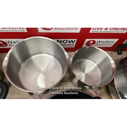 PRESTIGE STAINLESS STEEL COOKWARE SET, 13 PIECE / SIGNS OF USE / A39