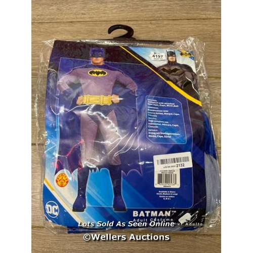 RUBIE'S OFFICIAL BATMAN ADULT'S COSTUME, BLUE, GREY, M / D40