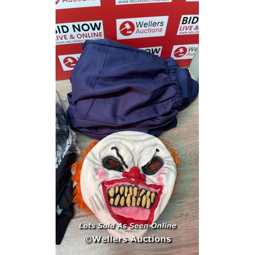 RRP: 122 - BOX OF: SMIFFYS SCARY CLOWN MASK, WHITE & RED OVERHEAD, FOAM ...