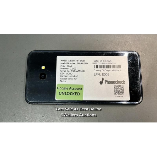 SAMSUNG J4+DUOS/SM-J415FN/BLACK/32GB / IMEI-352816105624558 (GOOGLE ...
