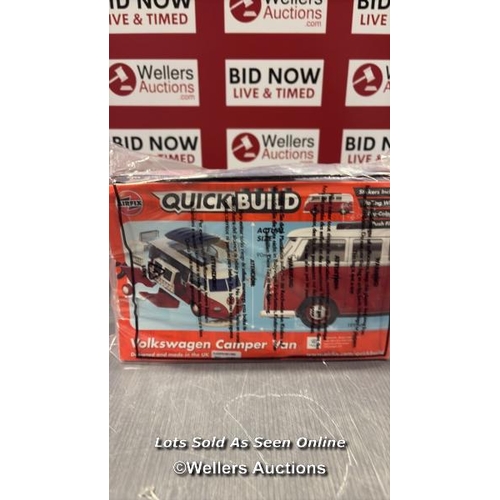 AIRFIX QUICKBUILD MODEL CAR KIT - VW CAMPER VAN RED CAR BUILDING KIT ...