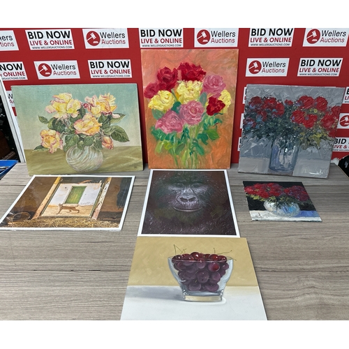 X7 ASSORTED ARTWORKS INCL. OIL PAINTINGS, PRINTS, & PHOTOGRAPHS / G69