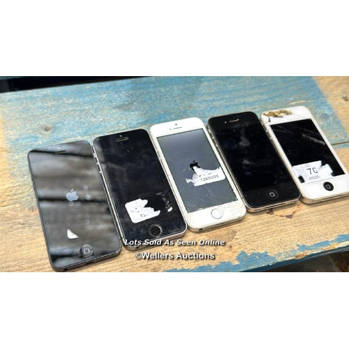 5X APPLE PHONES INCL. IPHONE SE/ A1723/ SPACE GRAY/64GB/ IMEI ...