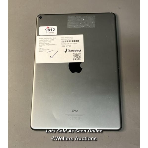TABLET IPAD AIR 3RD GEN/ MODEL 2152/ SPACE GRAY / 64GB/ I-CLOUD ...