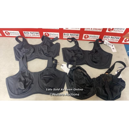 RRP: 212 X4 WACOAL SPORTS BRAS / 40D, 38DD, 40E, 38HH / BLACK / NEW ...