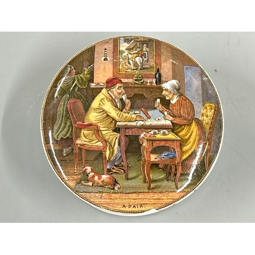 Prattware - Two Prattware pots with illustrated lids; A Pair and IL ...