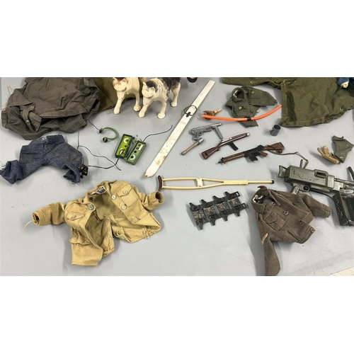 A collection of Vintage Action Man parts and a figure to include polar ...