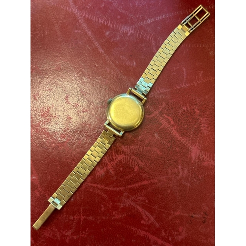 Omega ladies brick link bracelet wrist watch tested as 18ct gold, gross ...