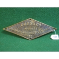 Replica diamond shaped brass works plate: Dubs & Co. No. 3533 Glasgow ...