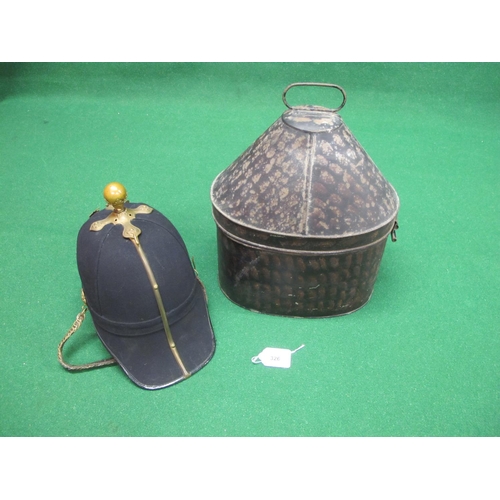 Royal Artillery Volunteers blue cloth helmet with Kings Crown badge and ...