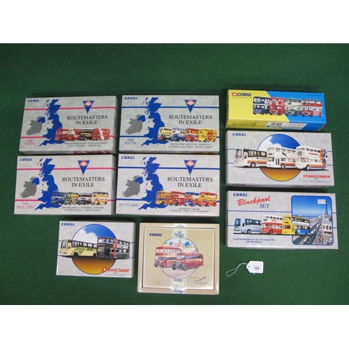 Nine boxed Corgi model bus sets to comprise: Stagecoach, Invicta Way ...
