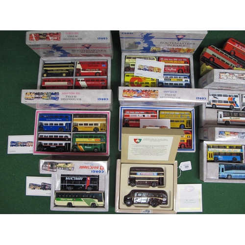 Nine boxed Corgi model bus sets to comprise: Stagecoach, Invicta Way ...