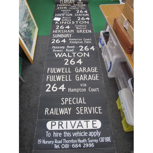 1976 London Transport RF front destination blind for routes 264, 206 ...