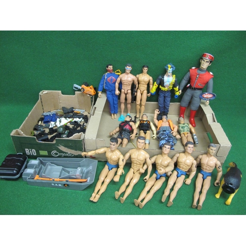 Eleven 1990's Hasbro Action-Man figures with a small quantity of ...
