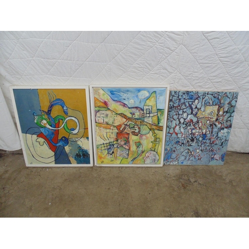 John Kielty Bell, six paintings on canvas signed Kielty Bell