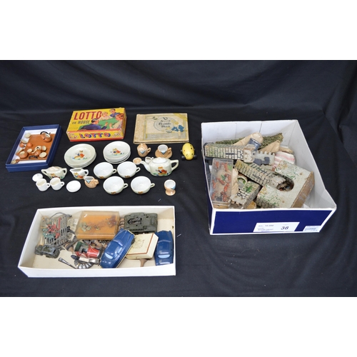 Collection of vintage toys and game to include: dolls tea china and ...