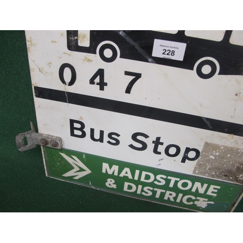 Double sided aluminium Bus Stop sign with Maidstone & District and ...