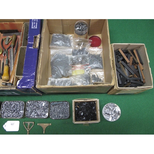 Two boxes of O gauge track laying parts and tools to include: large ...