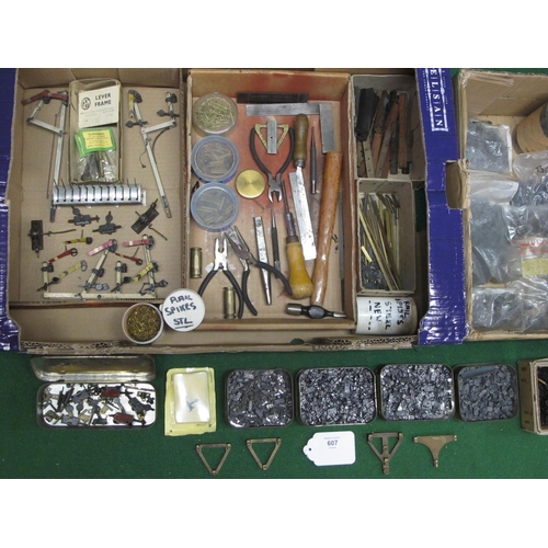 Two boxes of O gauge track laying parts and tools to include: large ...