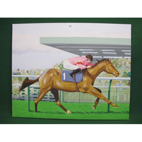 Original painting on canvas of race horse Causta Star at Sandown ...