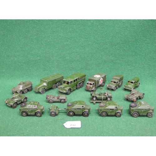 Fifteen loose 1950's-1960's diecast Dinky military vehicles to comprise ...