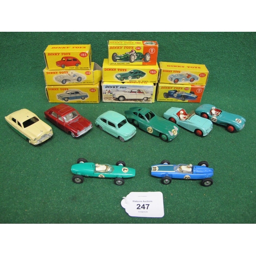 Eight boxed 1950's-1960's diecast Dinky cars to comprise: No's. 110 ...