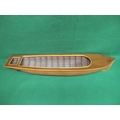 Long beautifully built varnished wood model steamboat hull using ...