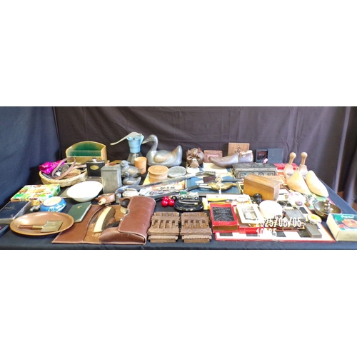 Collection of sundry items to include: money box and letter stand ...