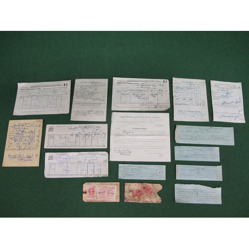 Quantity of SR, LMS and LNER headed paperwork, parcel waybills, luggage ...