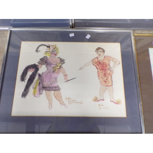 Colin Spencer group of three framed pen and ink figure studies all ...