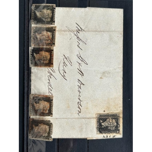 Queen Victoria: Line Engraved 1840 1d black x 5, all with faults, plus ...