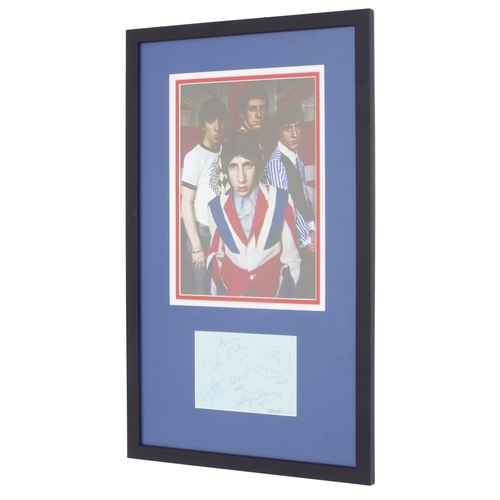 The Who - early autographed page signed by Roger Daltrey, Pete ...