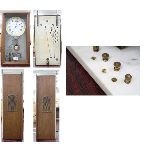 An extremely rare Brillie electric master clock, with bell strike ...