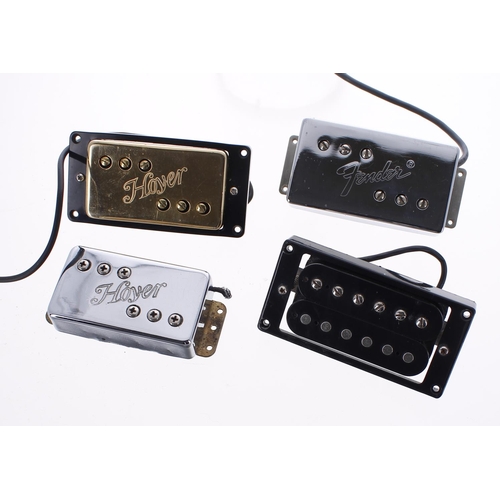 Four guitar pickups to include a Fender wide range humbucker pickup ...