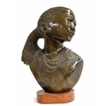 Edward Ndoro, Zimbabwe born 1973 - Carved stone figural bust sculpture ...