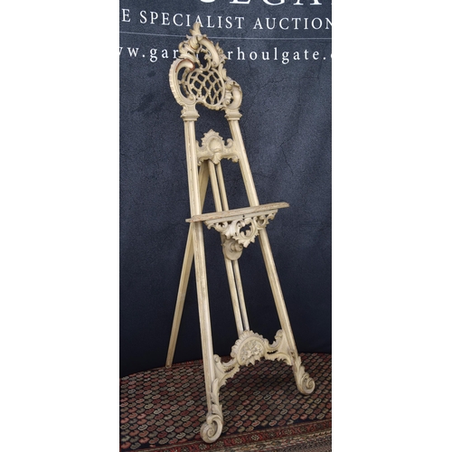 Vintage French style scroll and foliate decorative easel, 25" wide max ...