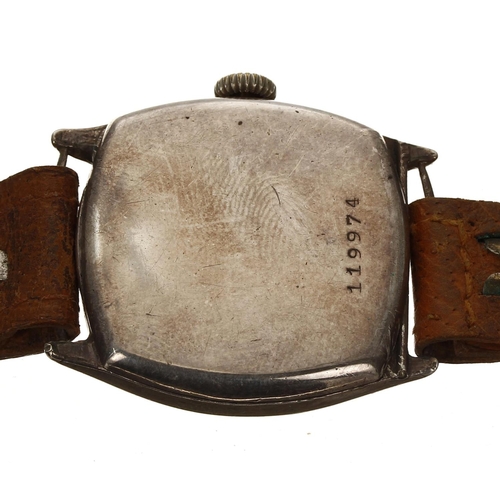 Rolex silver cushion cased wire-lug wristwatch, import hallmarks ...