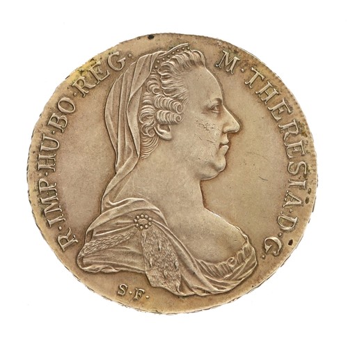 Austria - silver 1780 Maria Theresa Thaler coin, inscribed 'BURG CO TYR ...
