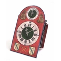 Good German hook and spike chamber clock, the 7.5" painted rounded ...