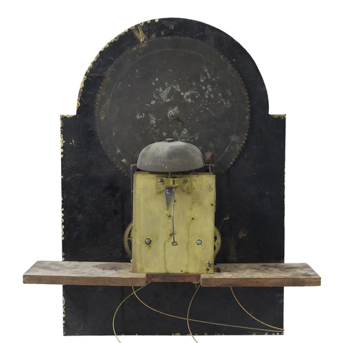 Large mahogany eight day longcase clock, the 15" painted arched dial ...