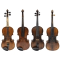 Late 19th century Bavarian full size violin; also two full size German ...