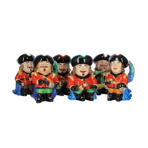 Group of six porcelain character Toby jugs by Sylvan, one with a ...