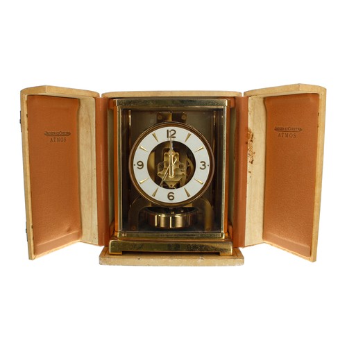 Jaeger-LeCoultre Atmos mantel clock, ser. no. 149833, within a brushed ...