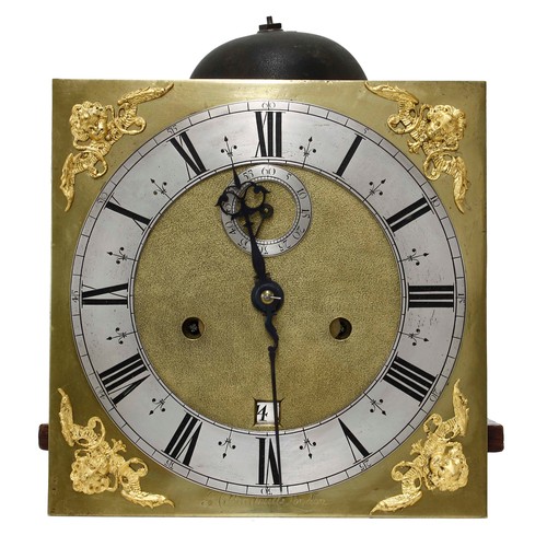 Good English walnut floral marquetry eight day longcase clock with five ...