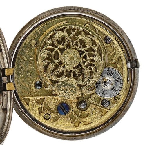 J. Josephson, London - 18th century silver verge pair cased pocket ...
