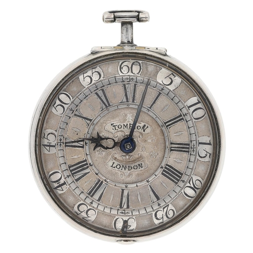 Thomas Tompion, London - early 18th century English silver pair cased ...