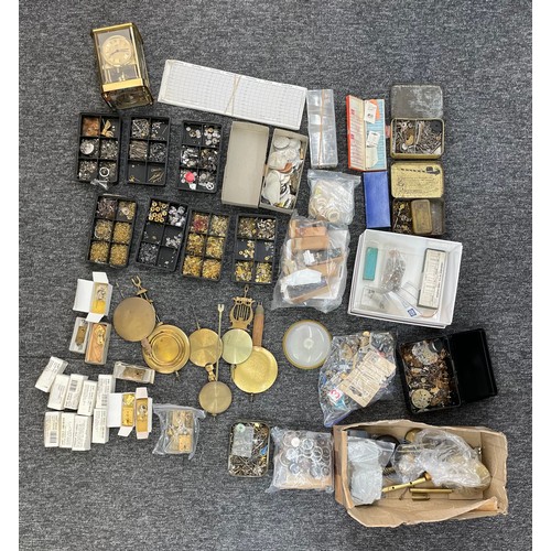 Quantity of assorted clock and watch parts to include platform ...
