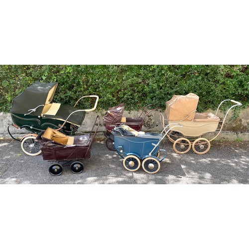 5 prams including a small folding doll's pram; a Swan 'drop-toe' child ...
